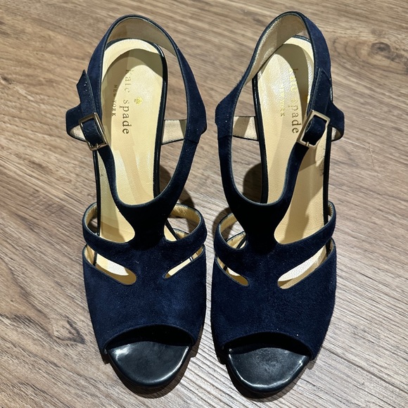 kate spade | Shoes | Kate Spade New York Navy Open Toed Sling Back ...